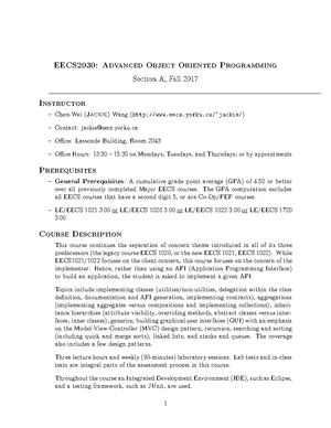 EECS2030 F17 Exercises 3 solution - EECS2030 Fall 2017 Advanced OOP Lab ...