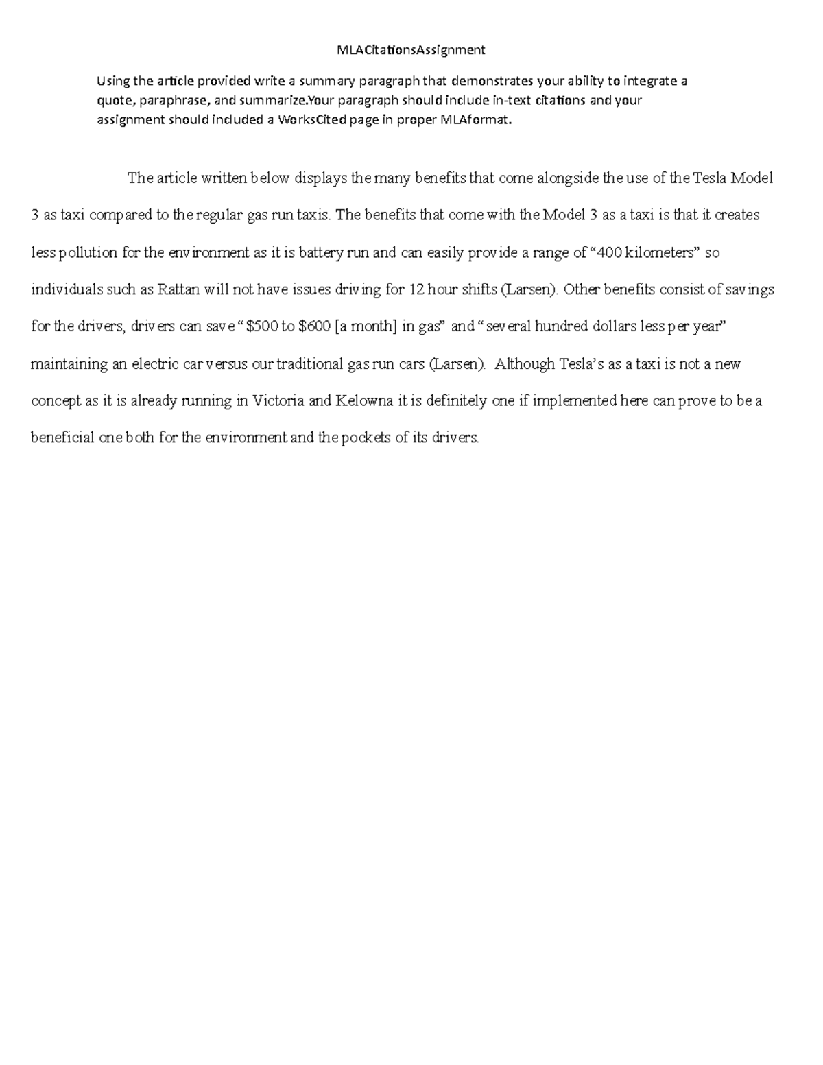 Assignment 1.3 - MLA Style- Manav Ranu - MLACitationsAssignment Using ...