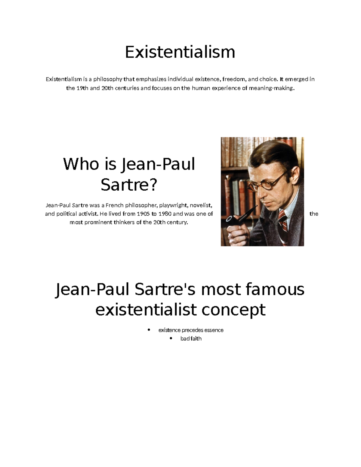 Existentialism - Exist - Existentialism Existentialism is a philosophy ...