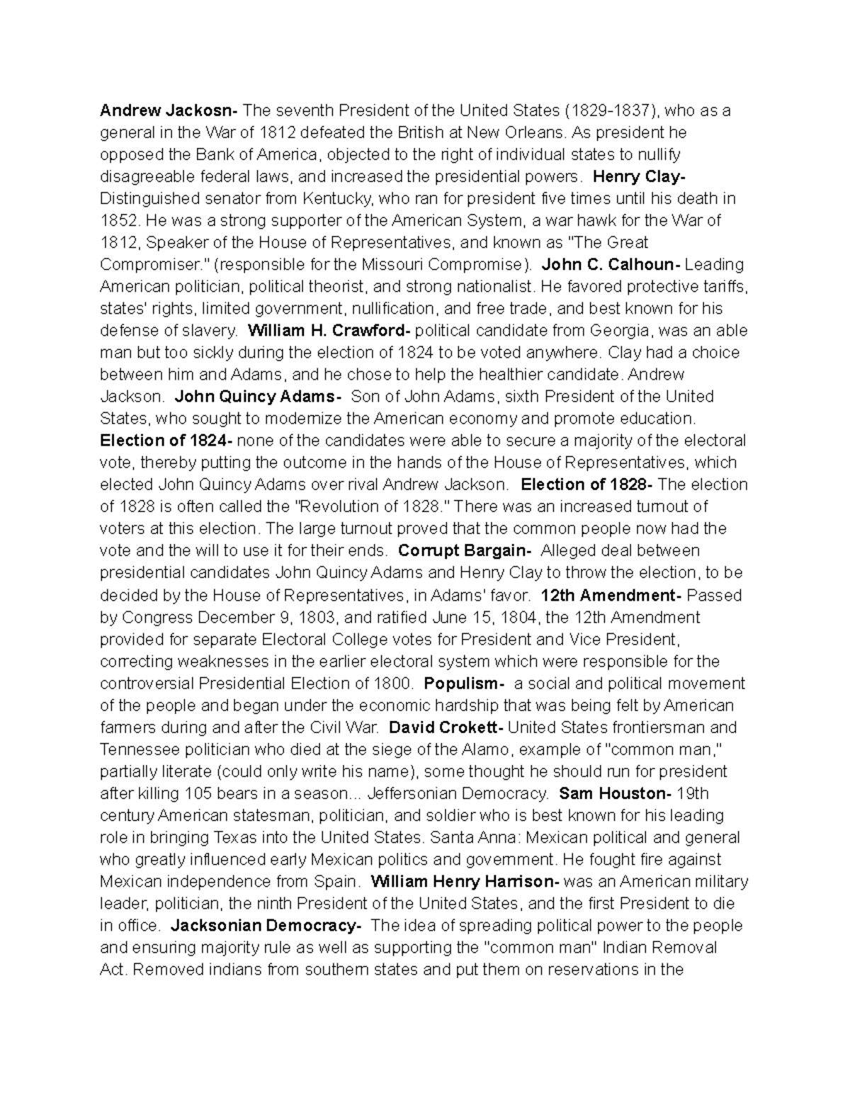 Andrew Jackosn- The seventh President of the United States (1829-1837 ...