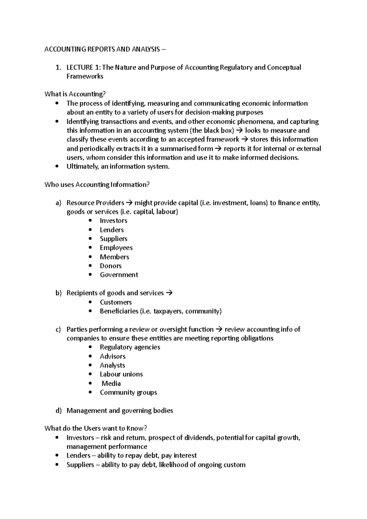 Accounting Reports AND Analysis copy - ACCOUNTING REPORTS AND ANALYSIS ...