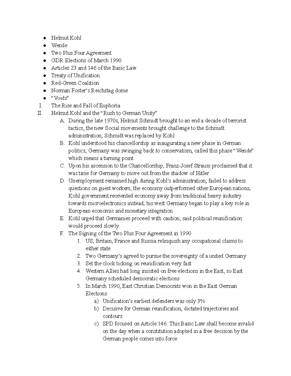 German lecture 12 3 - Helmut Kohl Wende Two Plus Four Agreement GDR ...