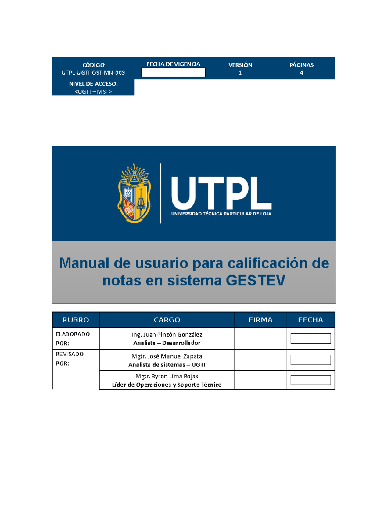 UTPL-UGTI-OST-MN-011 Coordinador (Horarios) - CÓDIGO UTPL-UGTI-OST-MN ...