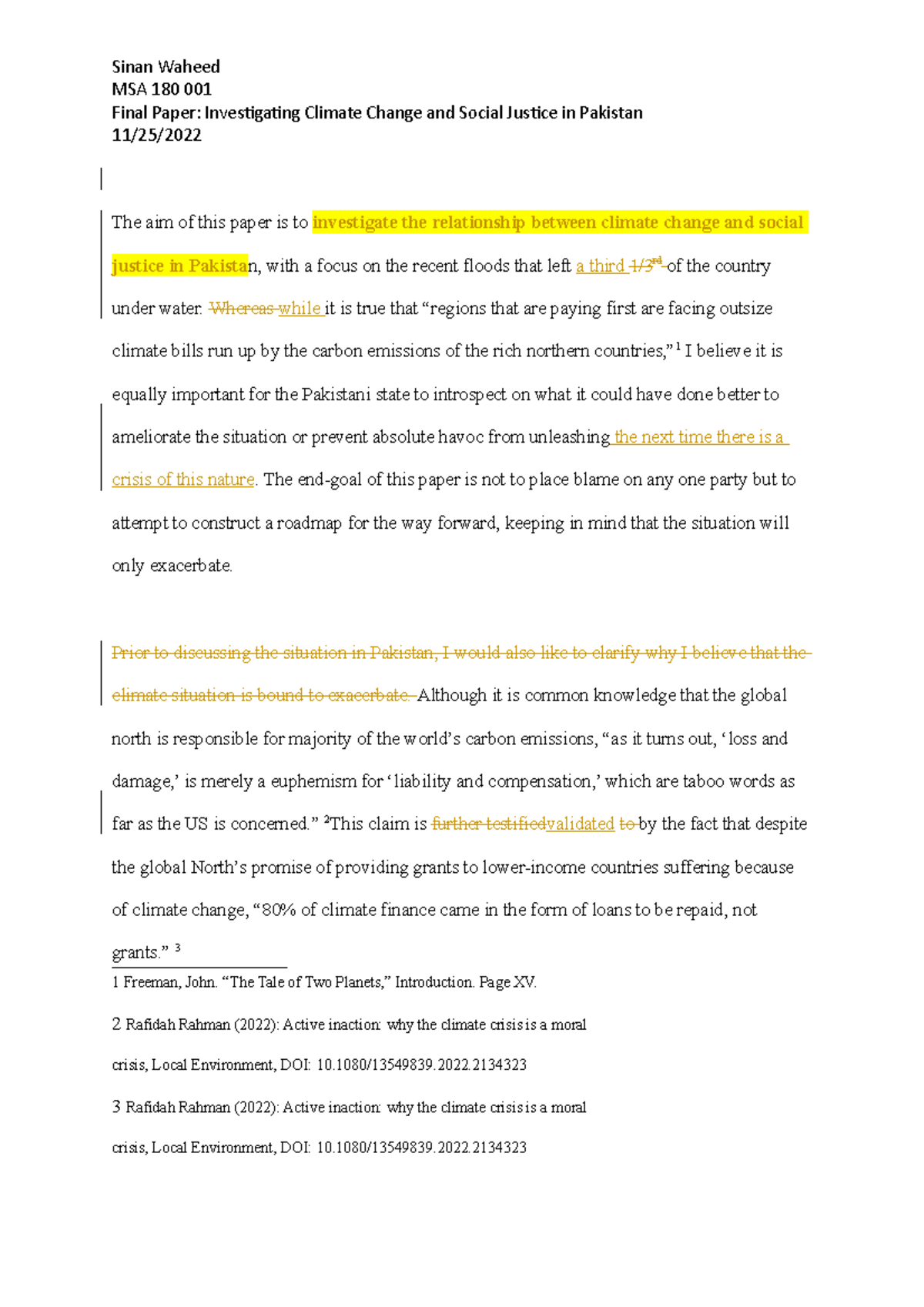 MSA Final Paper - MSA 180 001 Final Paper: Investigating Climate Change ...