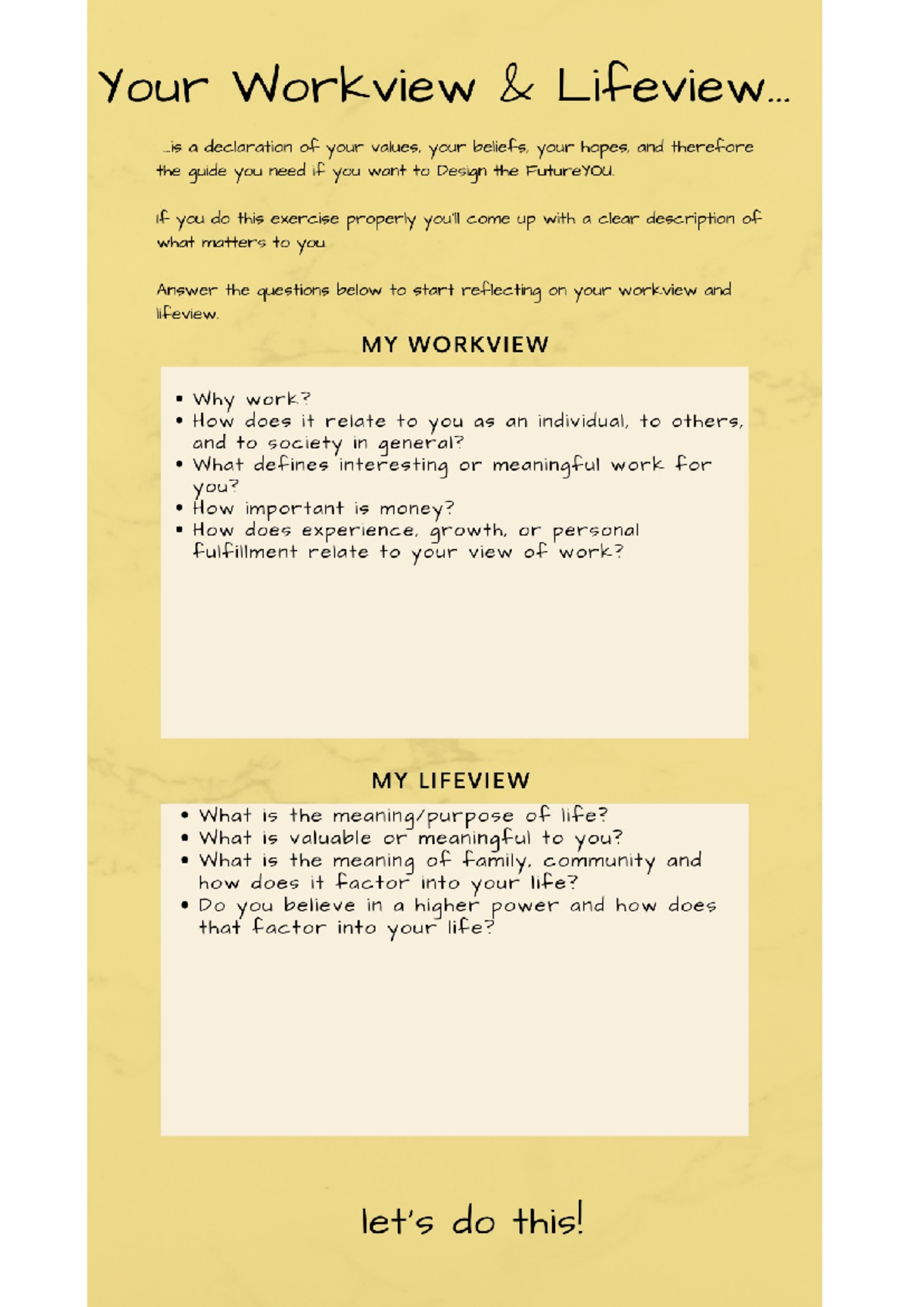 Part A Workview Lifeview template - BUSS2000 - Studocu