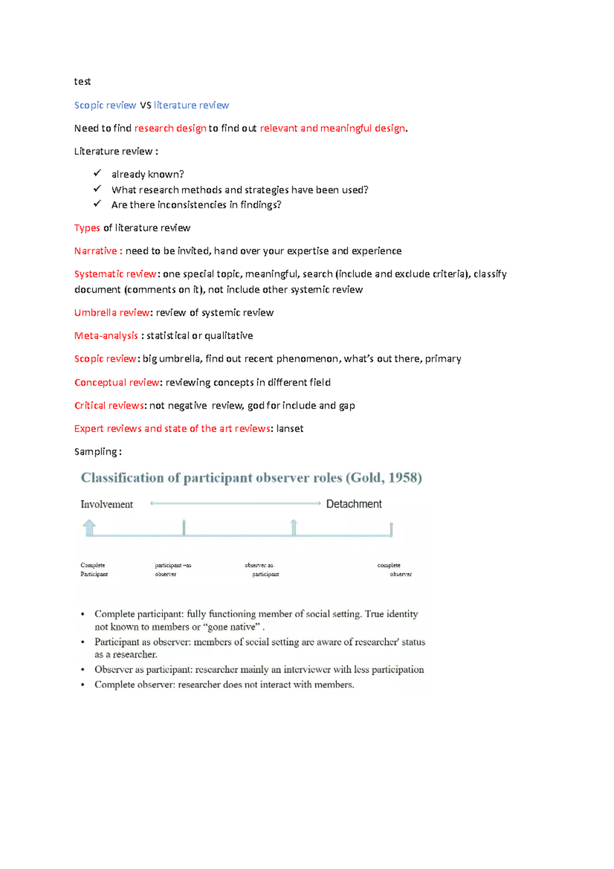 test summary note - test Scopic review VS literature review Need to ...