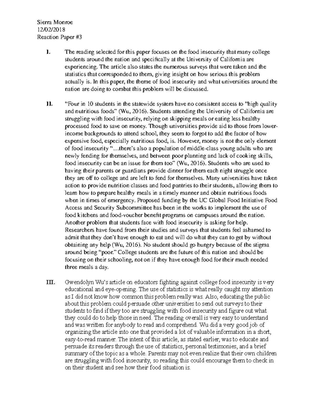 PHE 101 Reaction Paper #3 - Mandatory assignment for Public Health ...