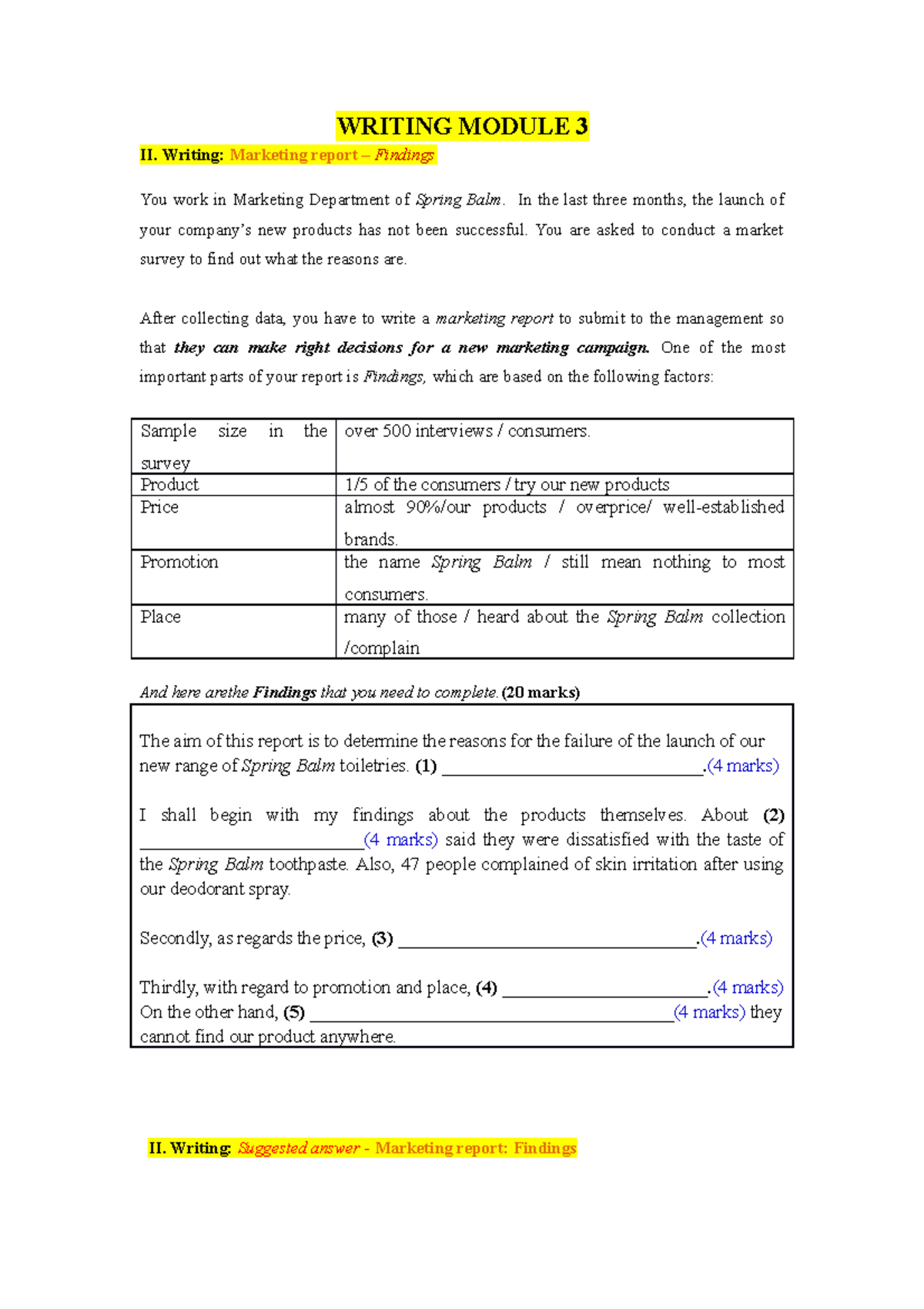 Writing Module 3- Offline Version - WRITING MODULE 3 II. Writing ...