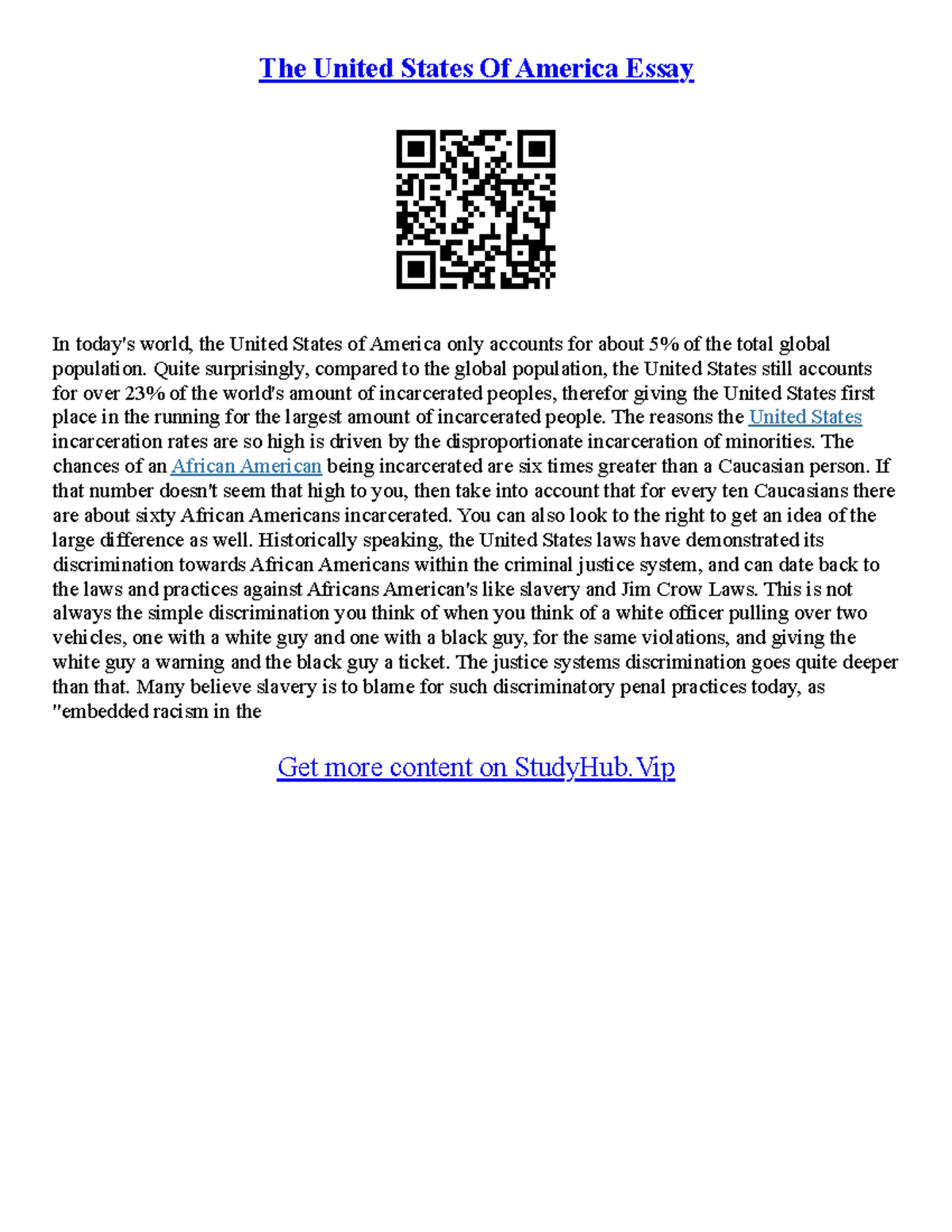 Essay On United States Of America - The United States Of America Essay ...