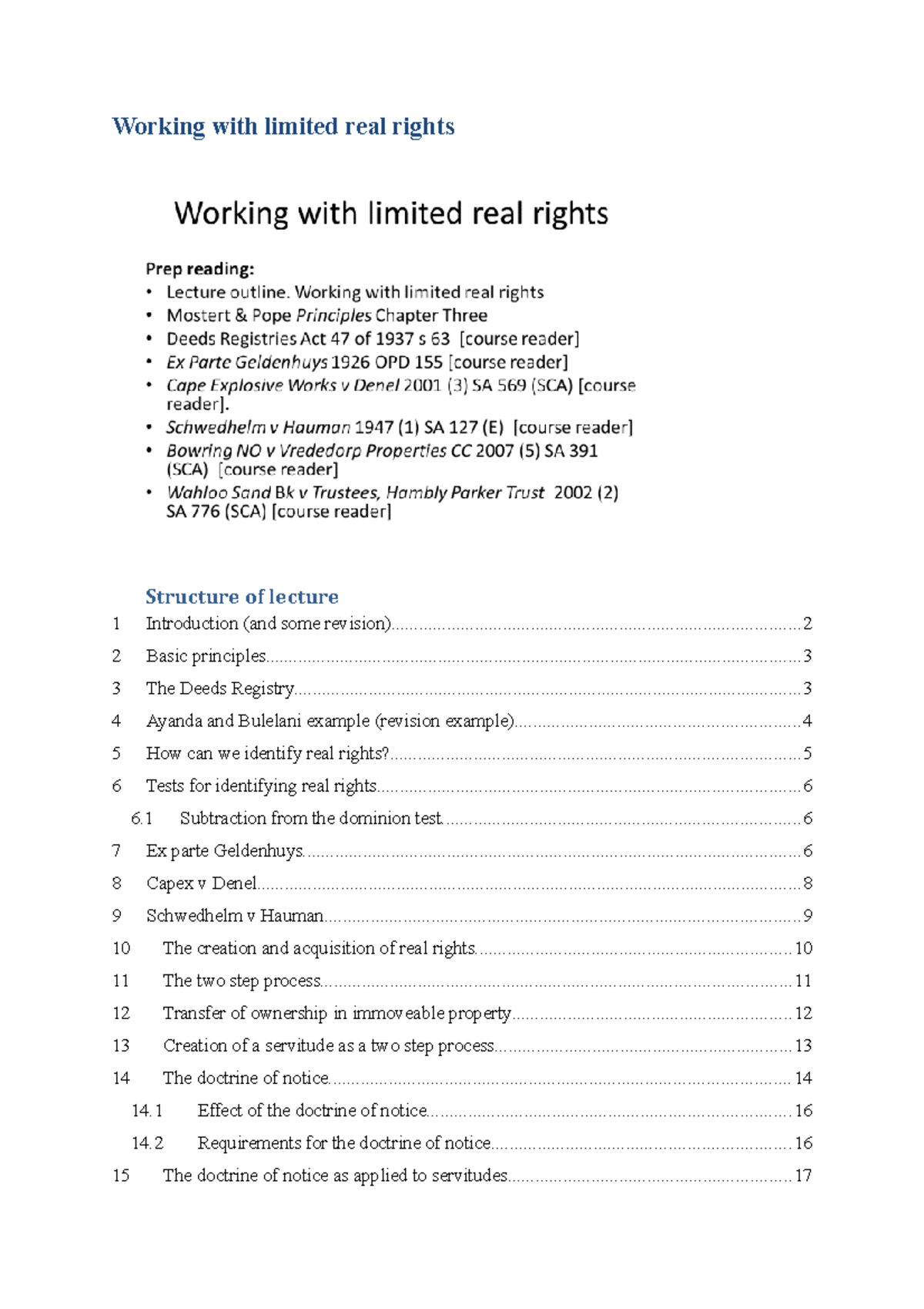04. Working with limited real rights - - Studocu
