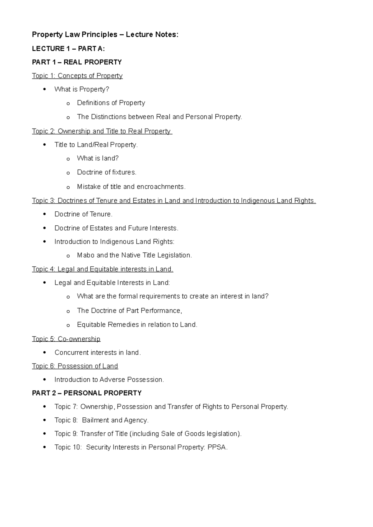 Property Law Principles - Topic 2: Ownership and Title to Real Property ...