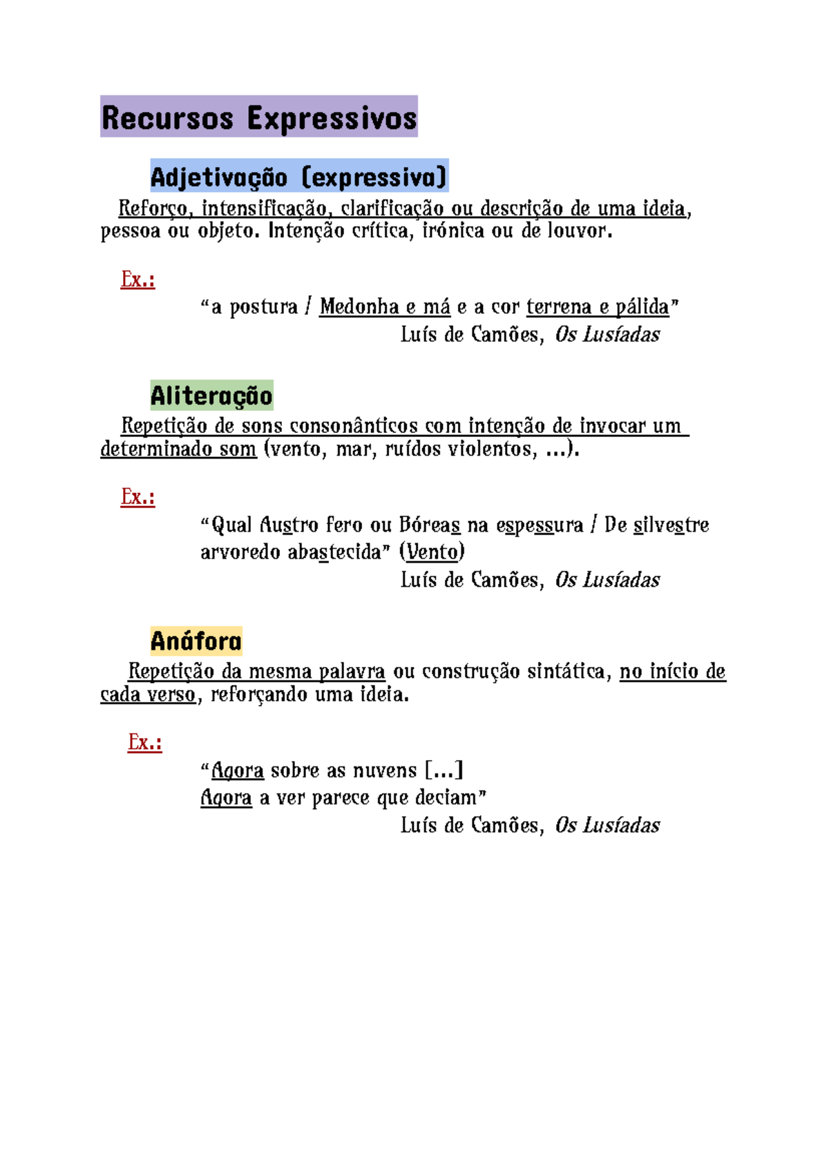 Recursos Expressivos - Recursos Expressivos Adjetivação (expressiva ...