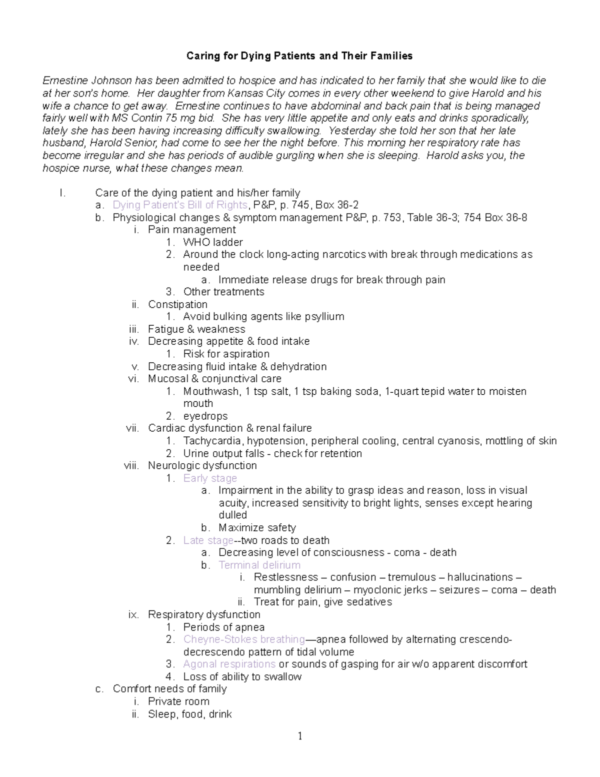 Care of dying patients and their families notes - Caring for Dying ...