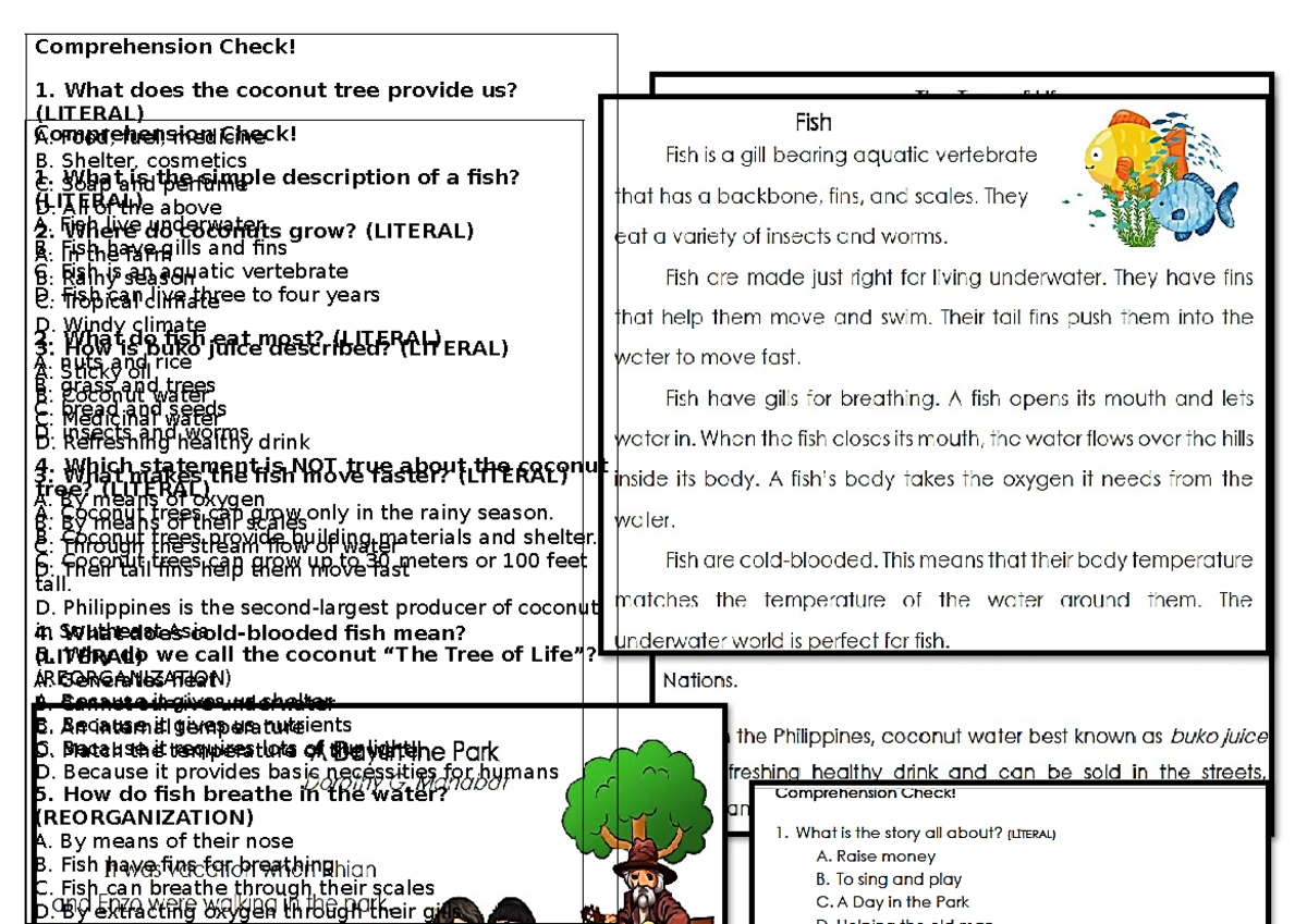 Nothing Details Activity - Comprehension Check! What does the coconut ...