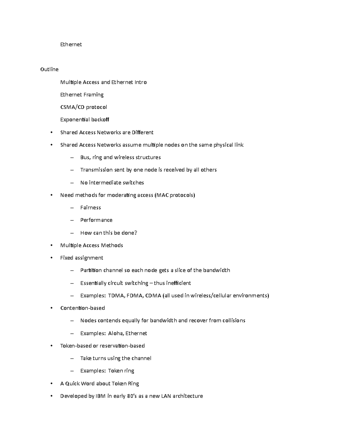 Resume 1 - Materi Jarkom - Ethernet Outline Multiple Access and ...