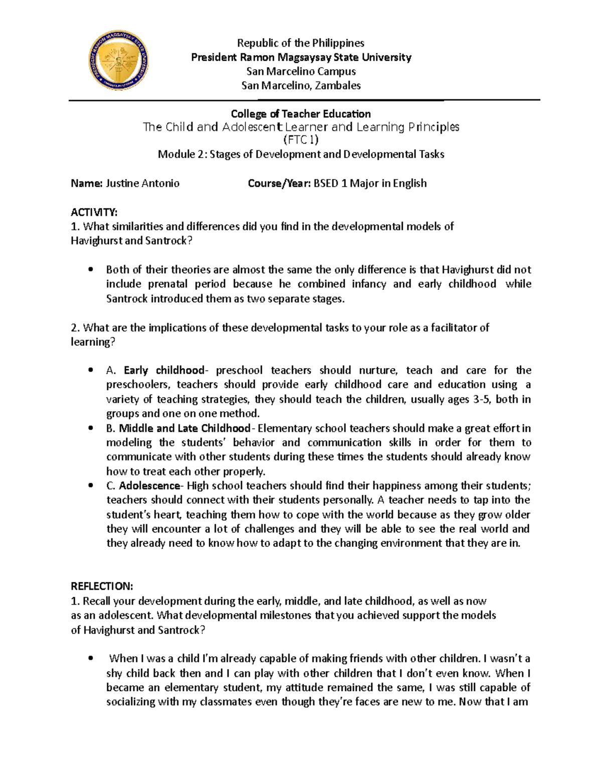 FTC 1 Module - High school teachers should find their happiness among ...