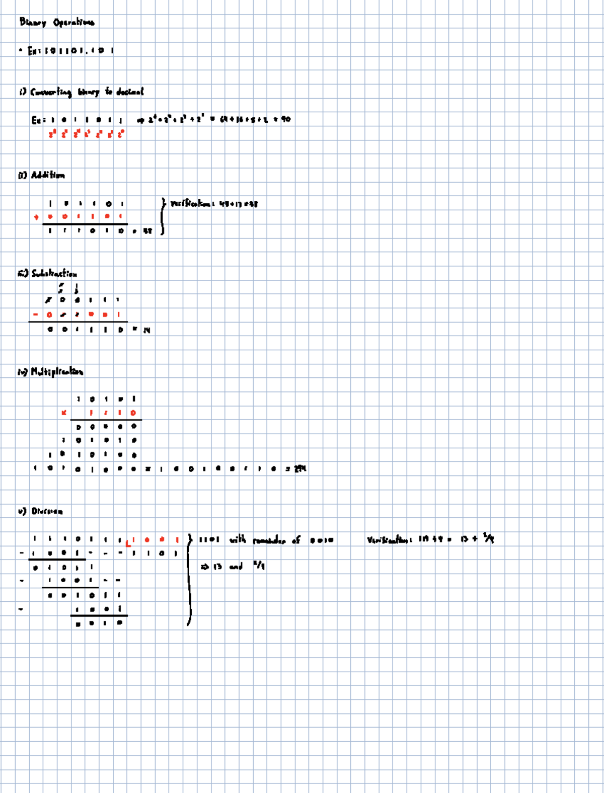 Coen 212 basic binary operations note - COEN 212 - Binary Operations Ex 101101 10 i ...