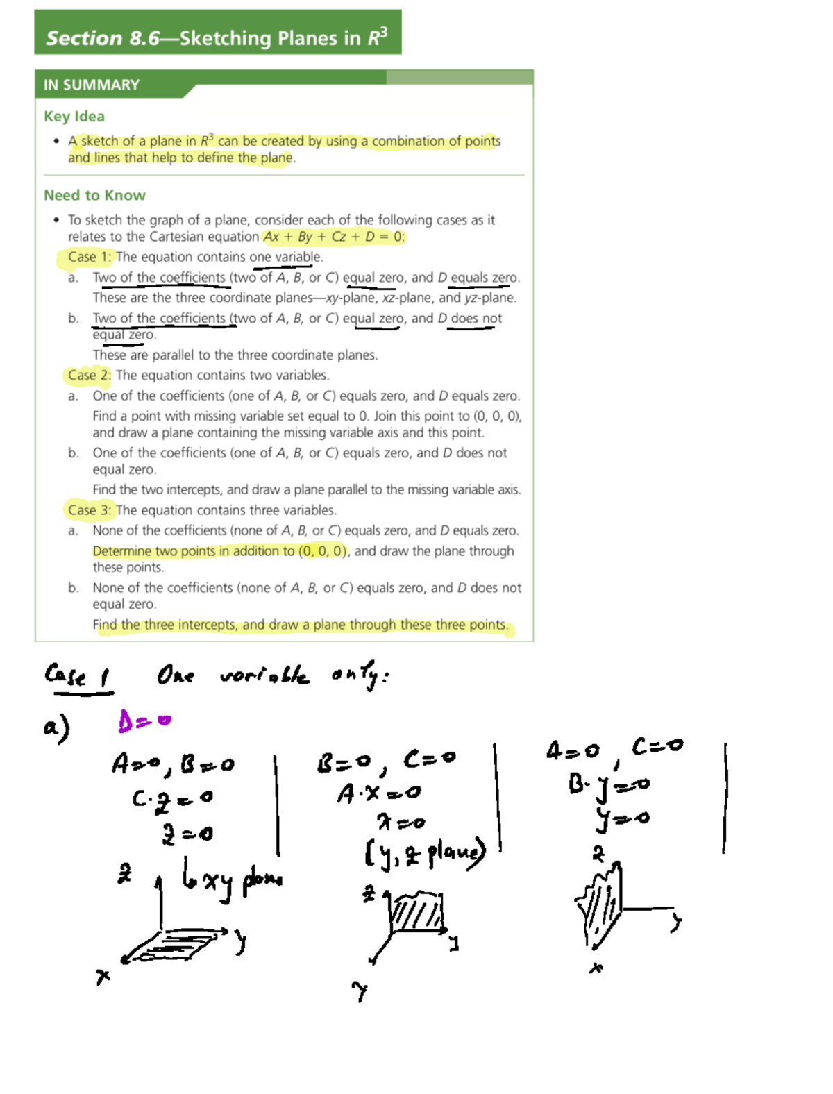 Completed 8.6 Sketching planes - Cased One variable only a D o I y 2 ...