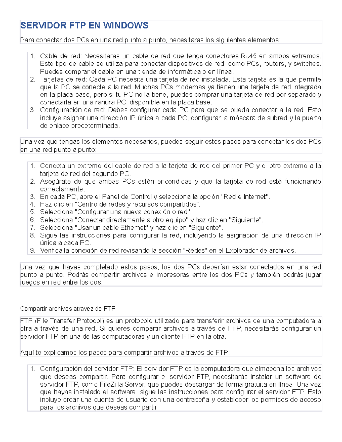 Servidor FTP en windows - SERVIDOR FTP EN WINDOWS Para conectar dos PCs ...