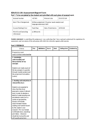 PGCE Assignment 3 (reflection) - final - ASSIGNMENT COVER SHEET 2016 ...