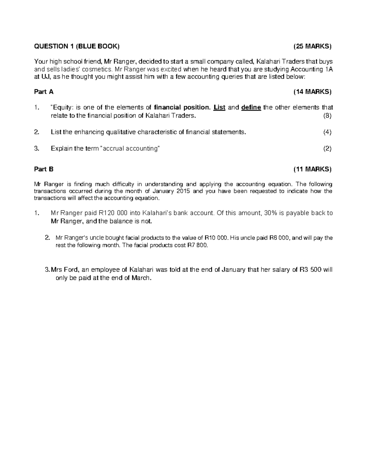 Conceptual Framework Q5 - QUESTION 1 (BLUE BOOK) (25 MARKS) Your high ... Conceptual Framework Q5 - QUESTION 1 (BLUE BOOK) (25 MARKS) Your high ...
