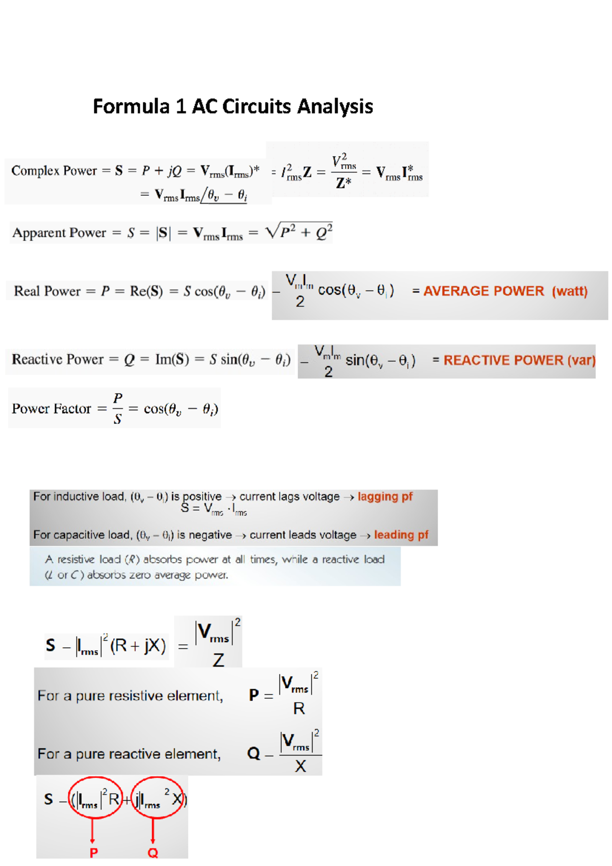 Formula 1 AC Circuits Analysis - Electrical Power System - Formula 1 AC ...