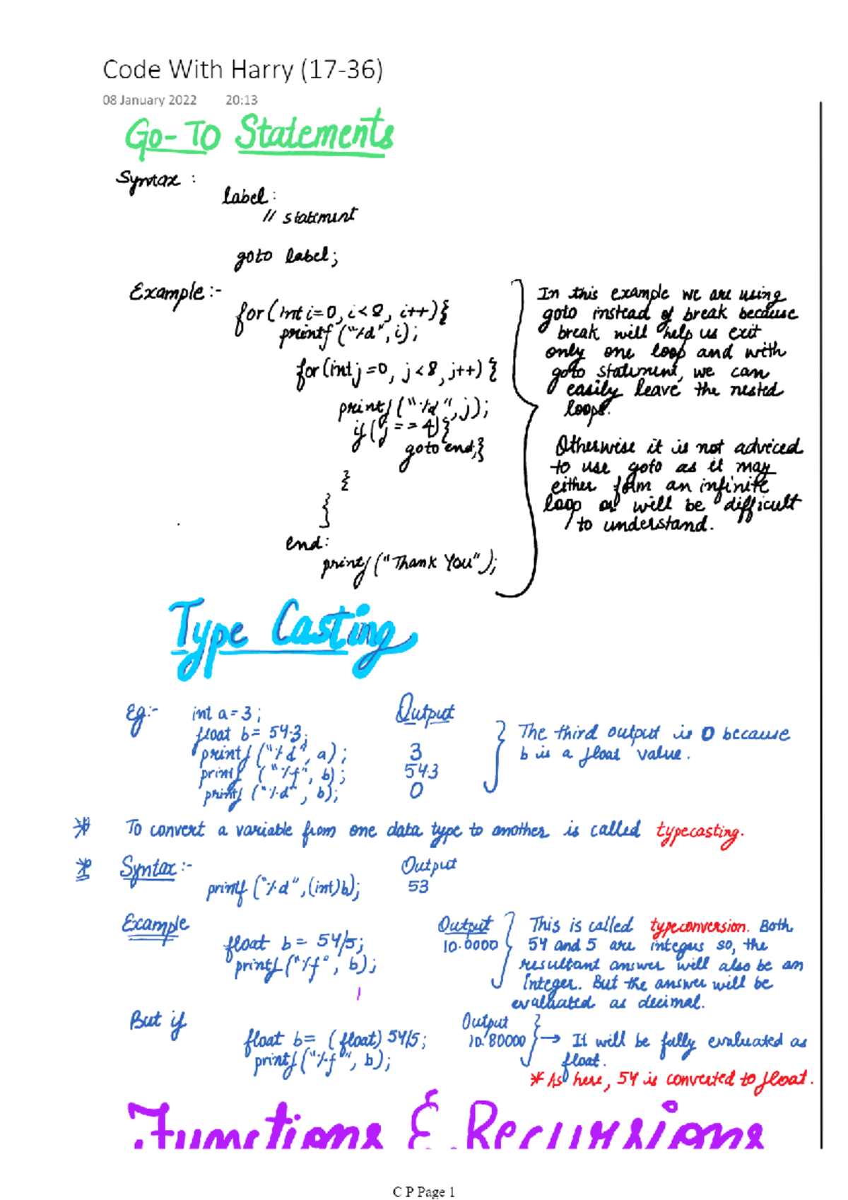 CP Notes 1st Sem~ Vishu - Information Technology - Studocu