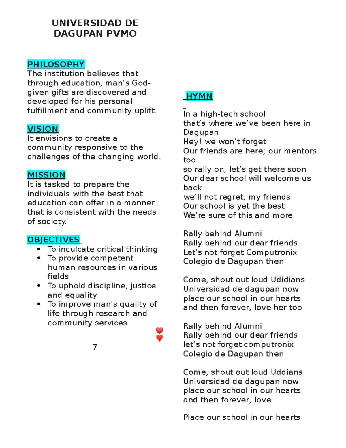 Universidad DE Dagupan PVMO - UNIVERSIDAD DE DAGUPAN PVMO PHILOSOPHY ...