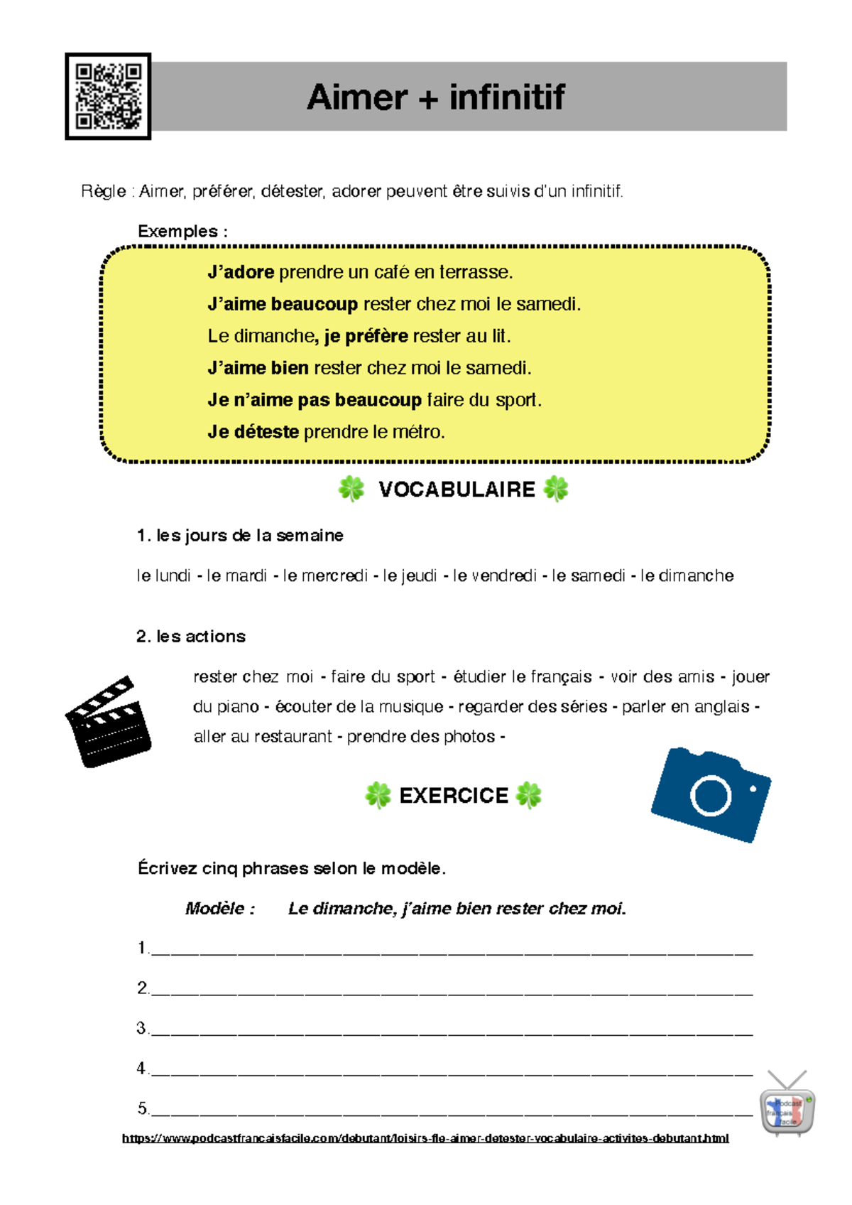 Aimer-adorer-suivis-de-infinitif-2 - Règle : Aimer, préférer, détester ...