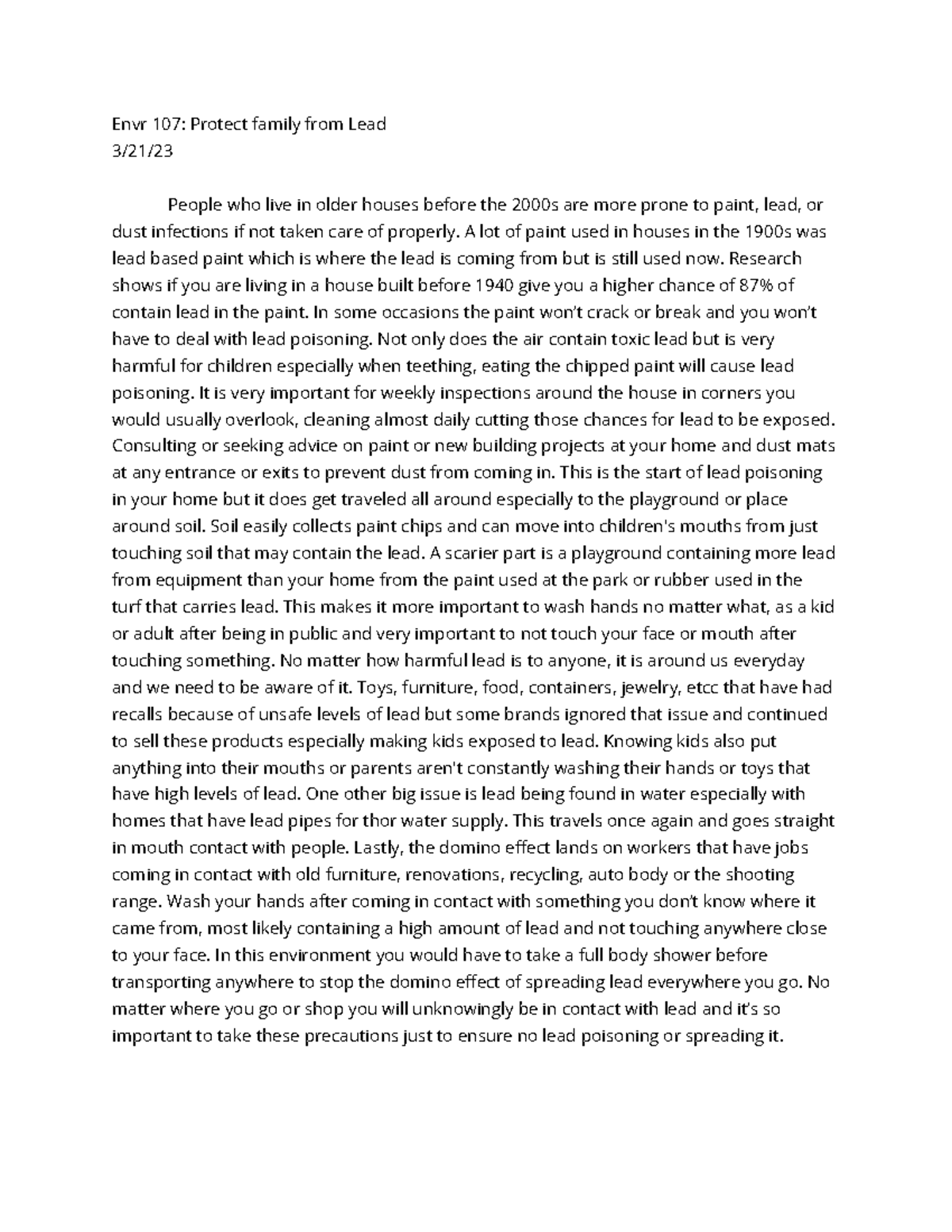 Untitled document - Essay on video on top left corner - Envr 107 ...