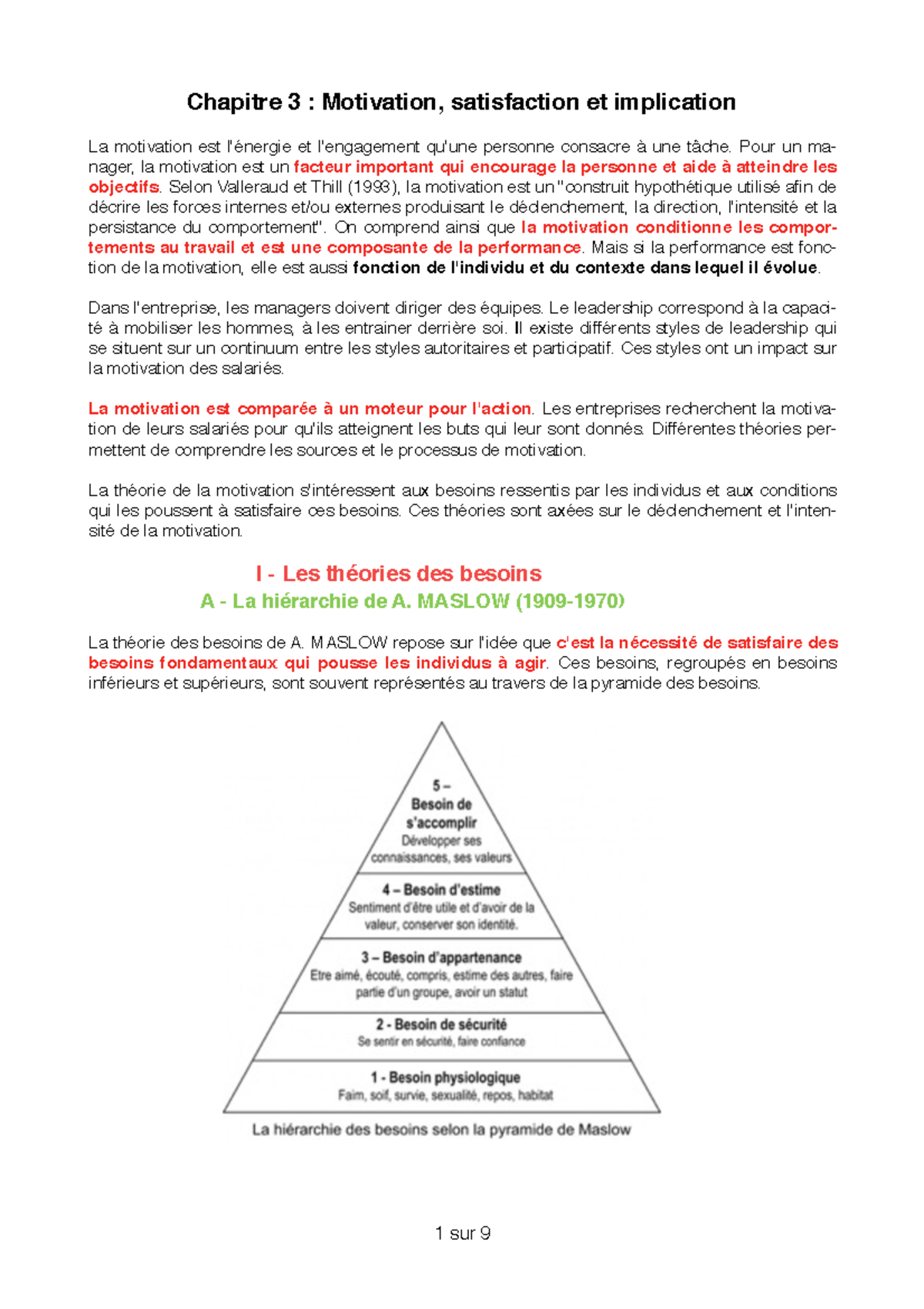 EE - Partie 1 - Chap 3 - Chapitre 3 : Motivation, satisfaction et ...