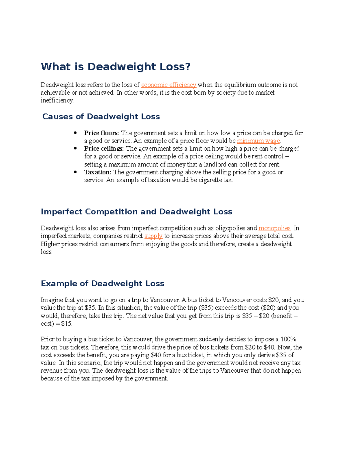 What is Deadweight Loss - Micro Economic Analysis - KIIT University ...