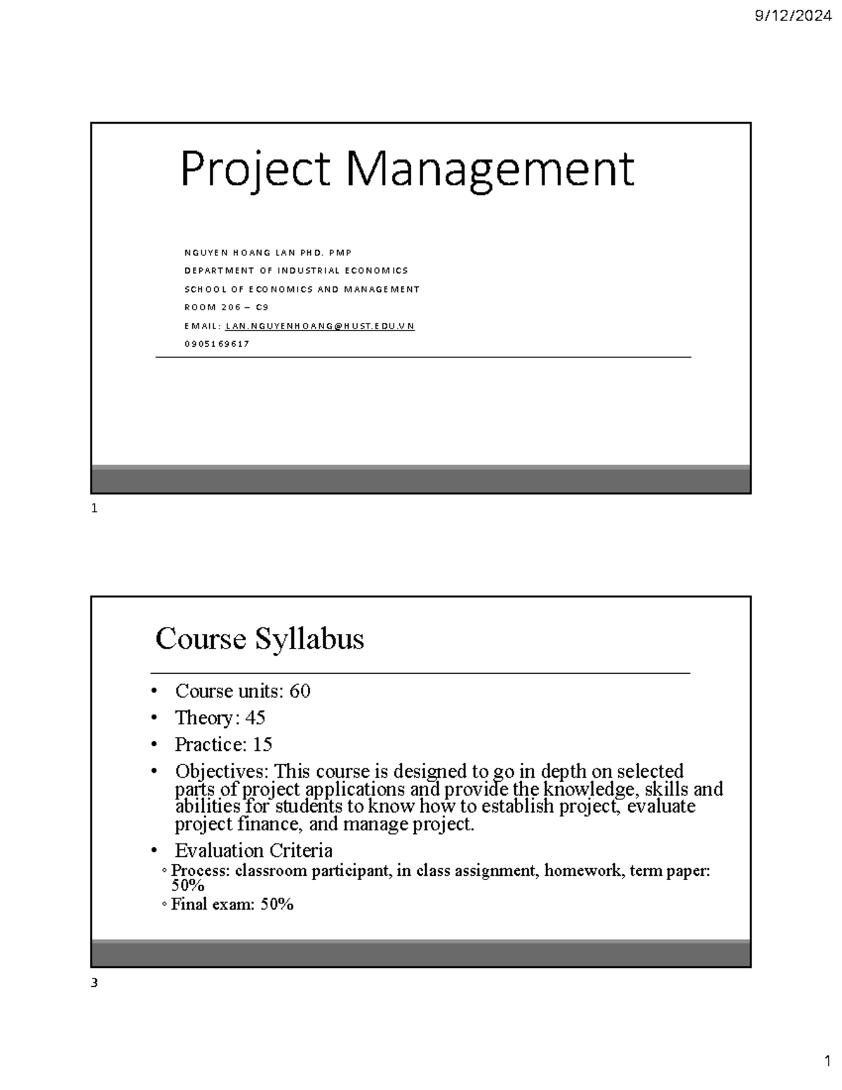 2024 Project Management lecturenote C1 fundamental - Project Management N G U Y E N H O A N G L ...