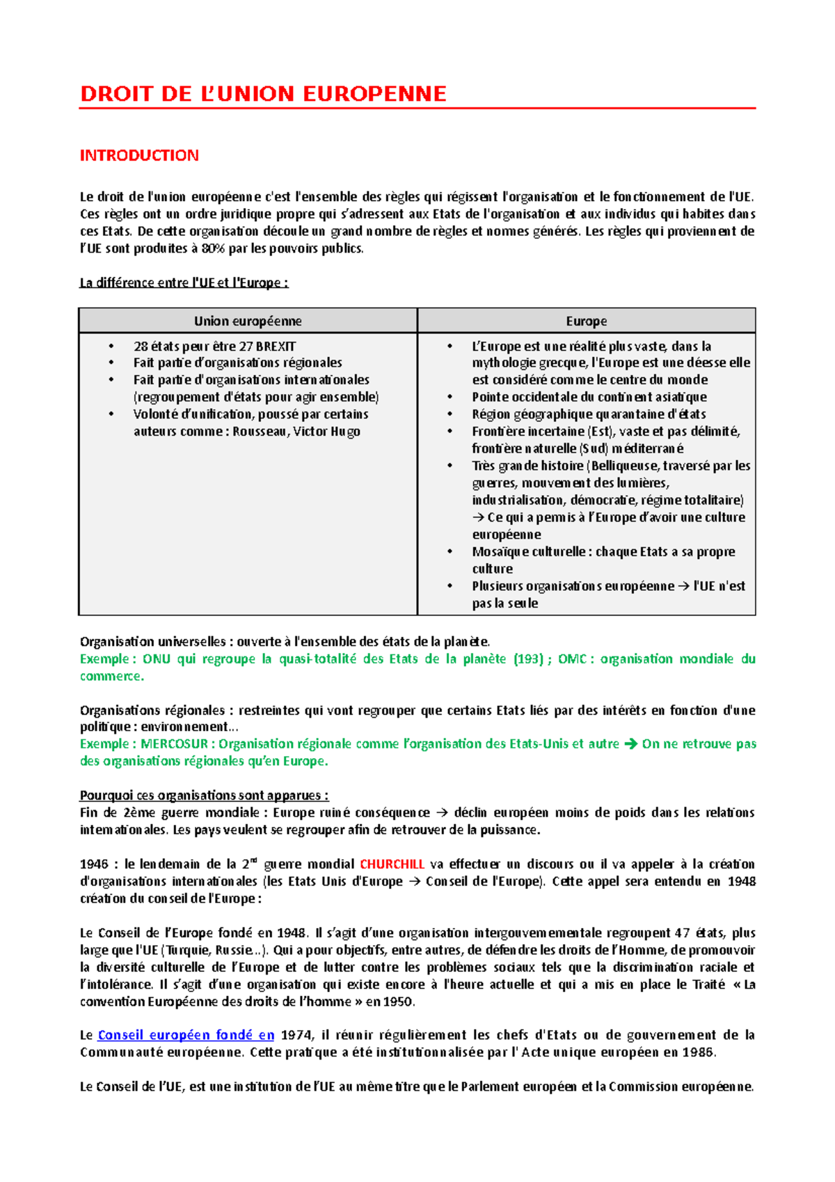 CM - Droit dkoedkomf - DROIT DE L’UNION EUROPENNE INTRODUCTION Le droit ...