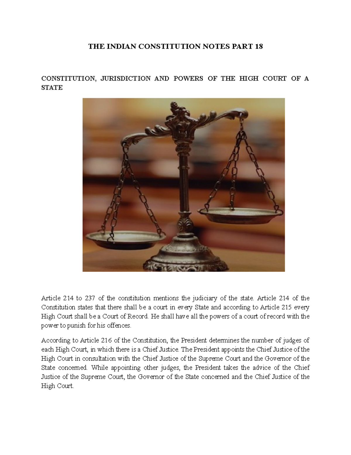 THE Indian Constitution Notes PART 18 - THE INDIAN CONSTITUTION NOTES ...