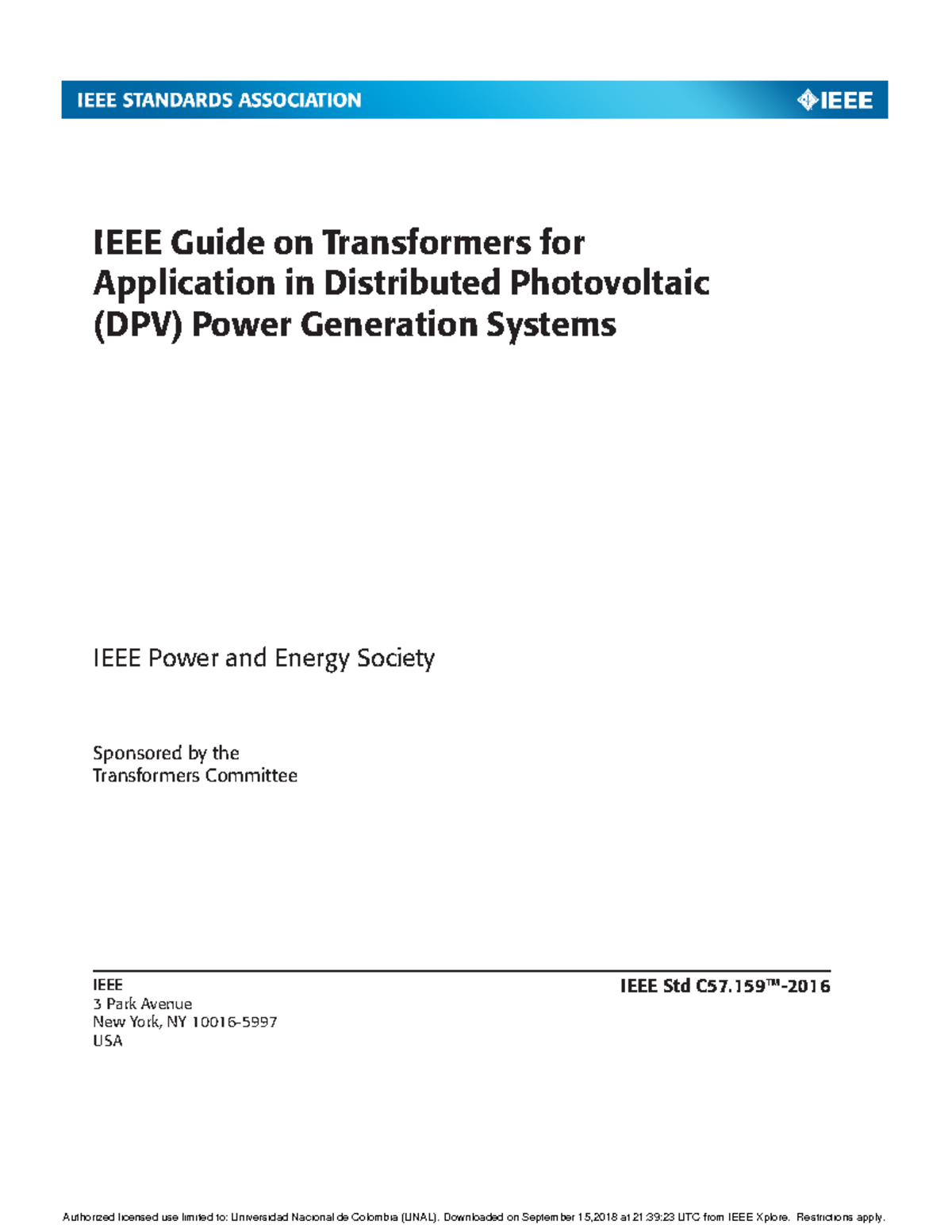 C57.159-2016 Transformers for PV - IEEE Guide on Transformers for ...