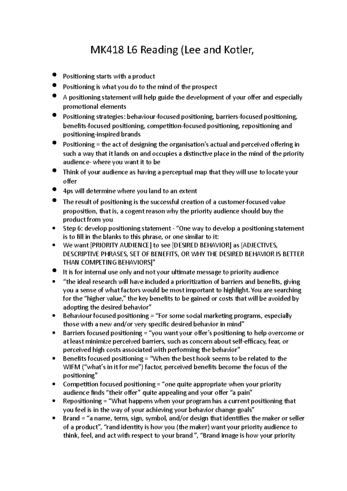 MK418 L6 Reading - You are searching for the “higher value,” the key ...