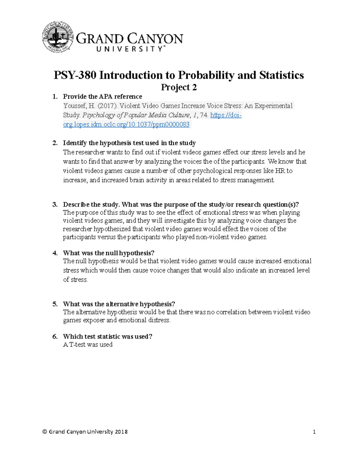 PSY380-RS-Project 2 DONE - PSY-380 Introduction to Probability and ...