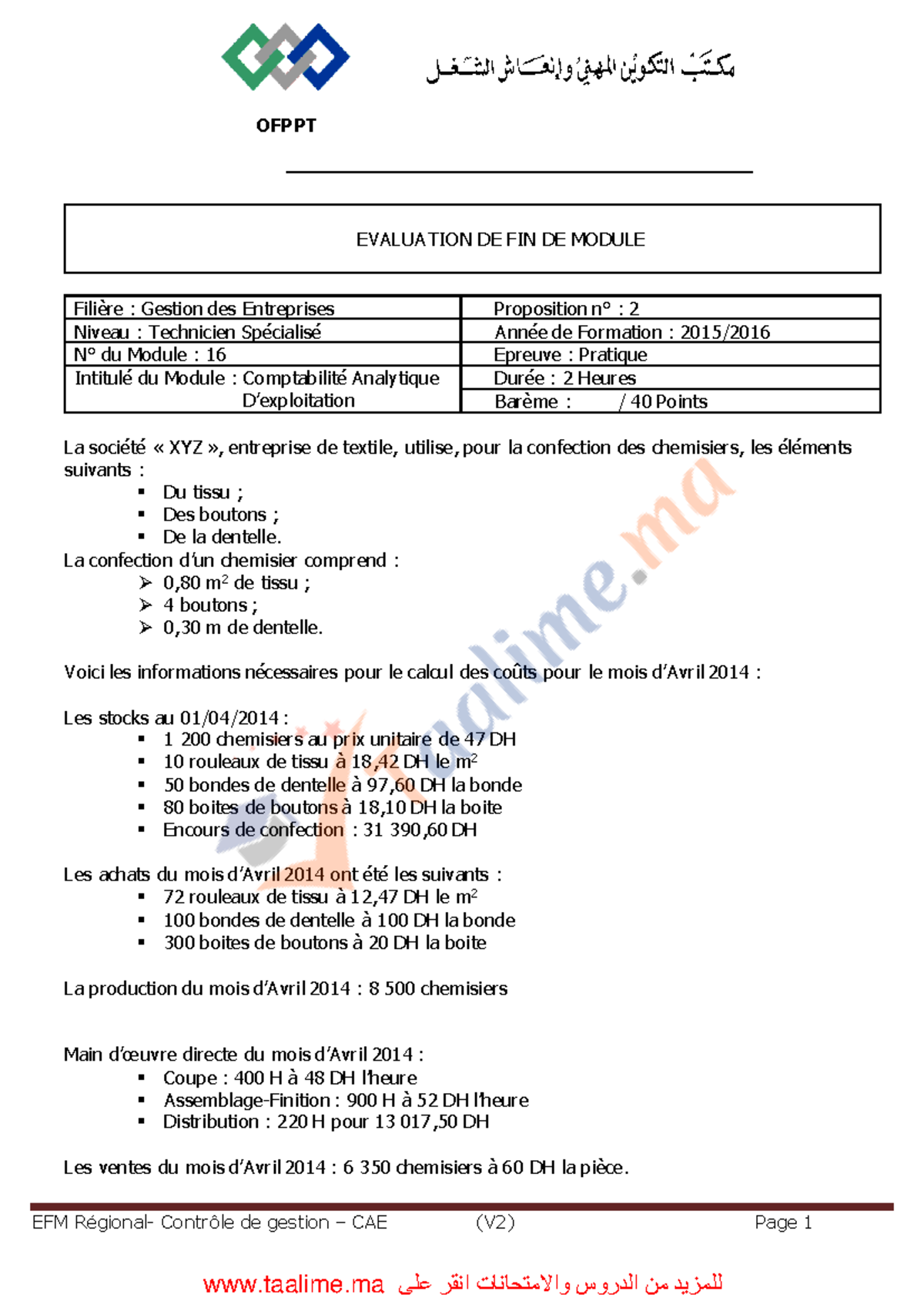 EFM REG CAE 15 V2 - efm comptabilité analytique - EFM Régional ...