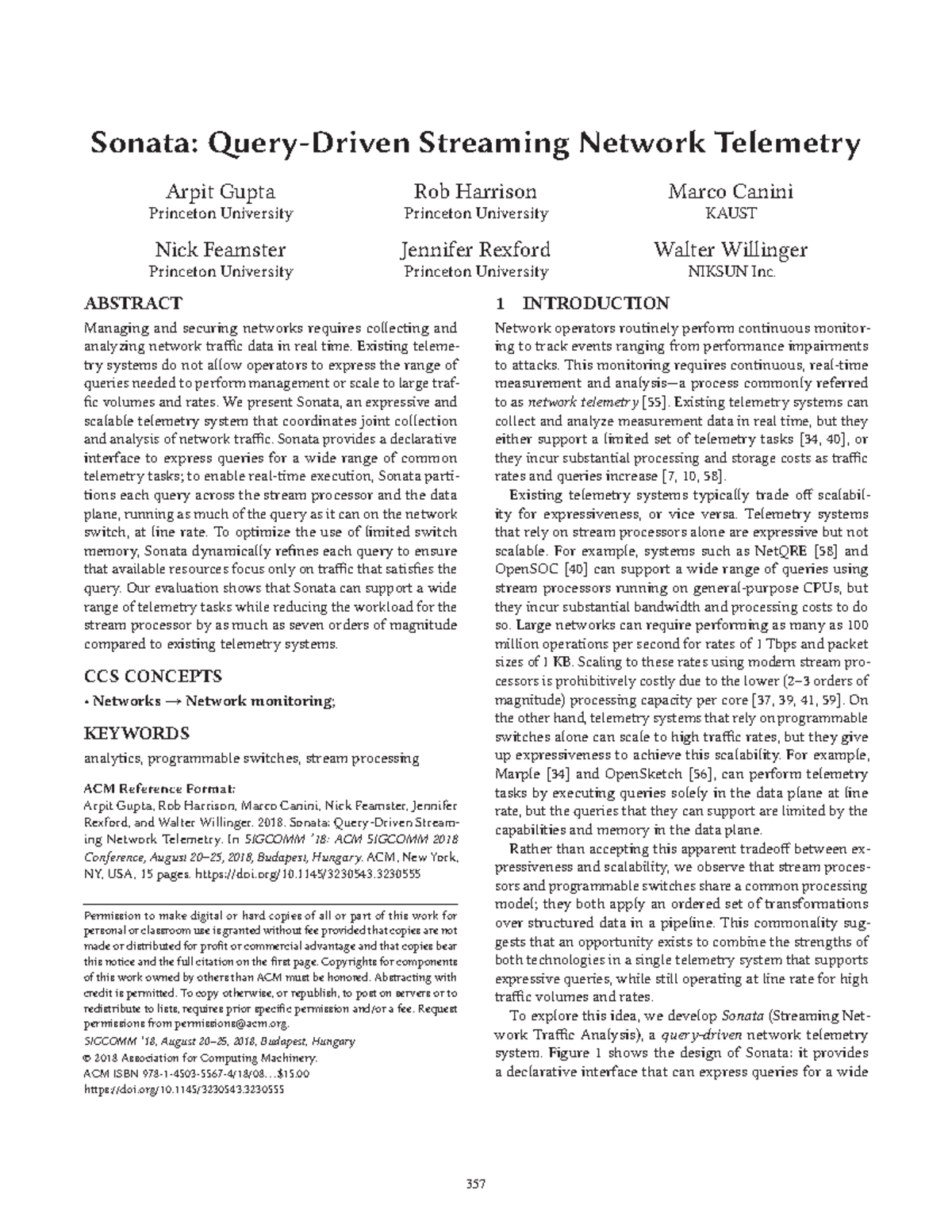 3230543 - Research paper - Sonata: uery-Driven Streaming Network ...