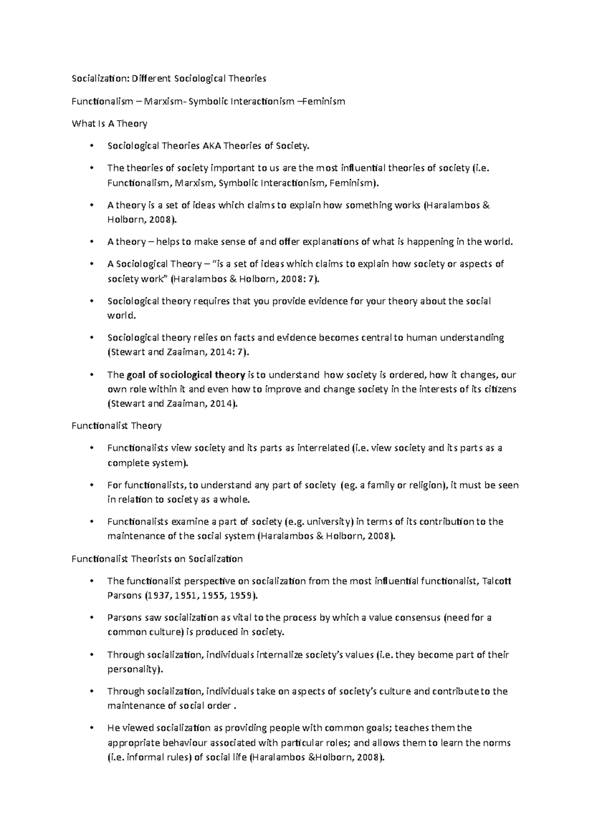 Socialization-Different Sociological Theories - Socialization ...