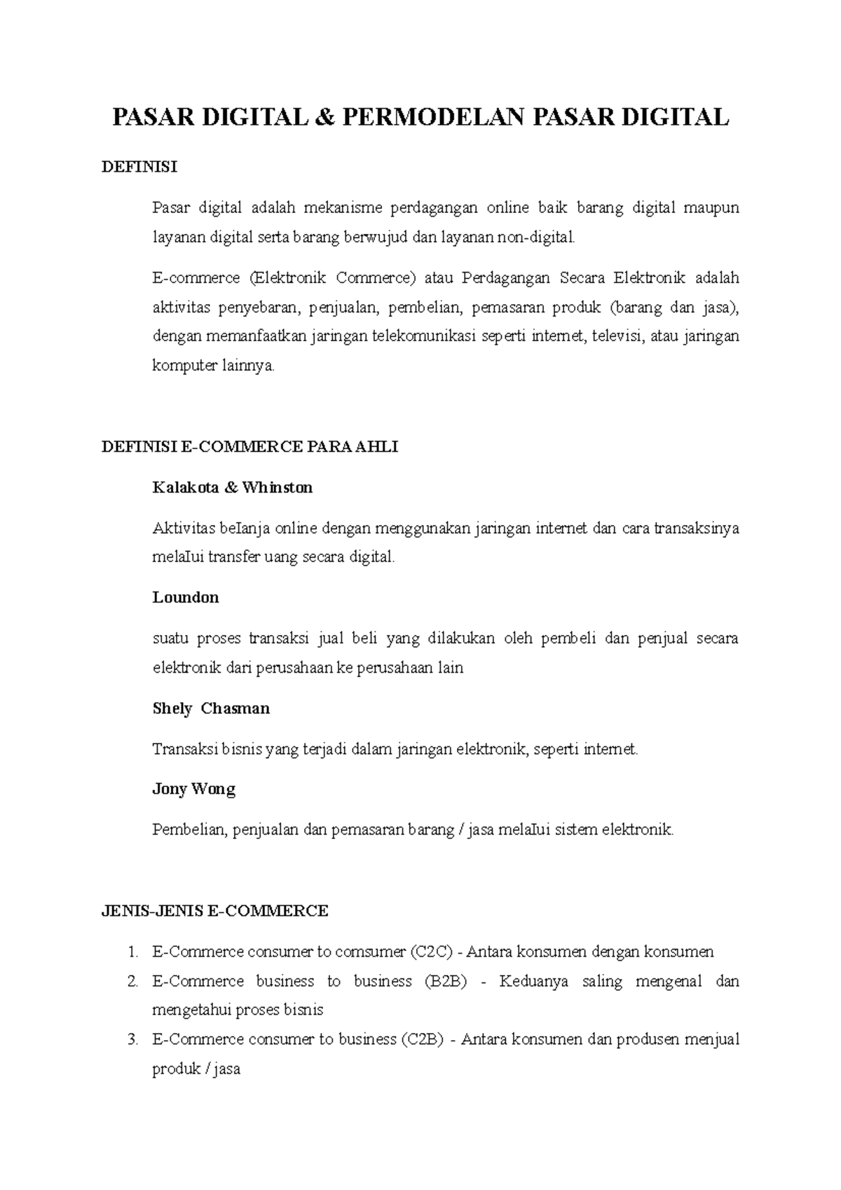 Pasar Digital Permodelan Pasar Digital Pasar Digital Permodelan