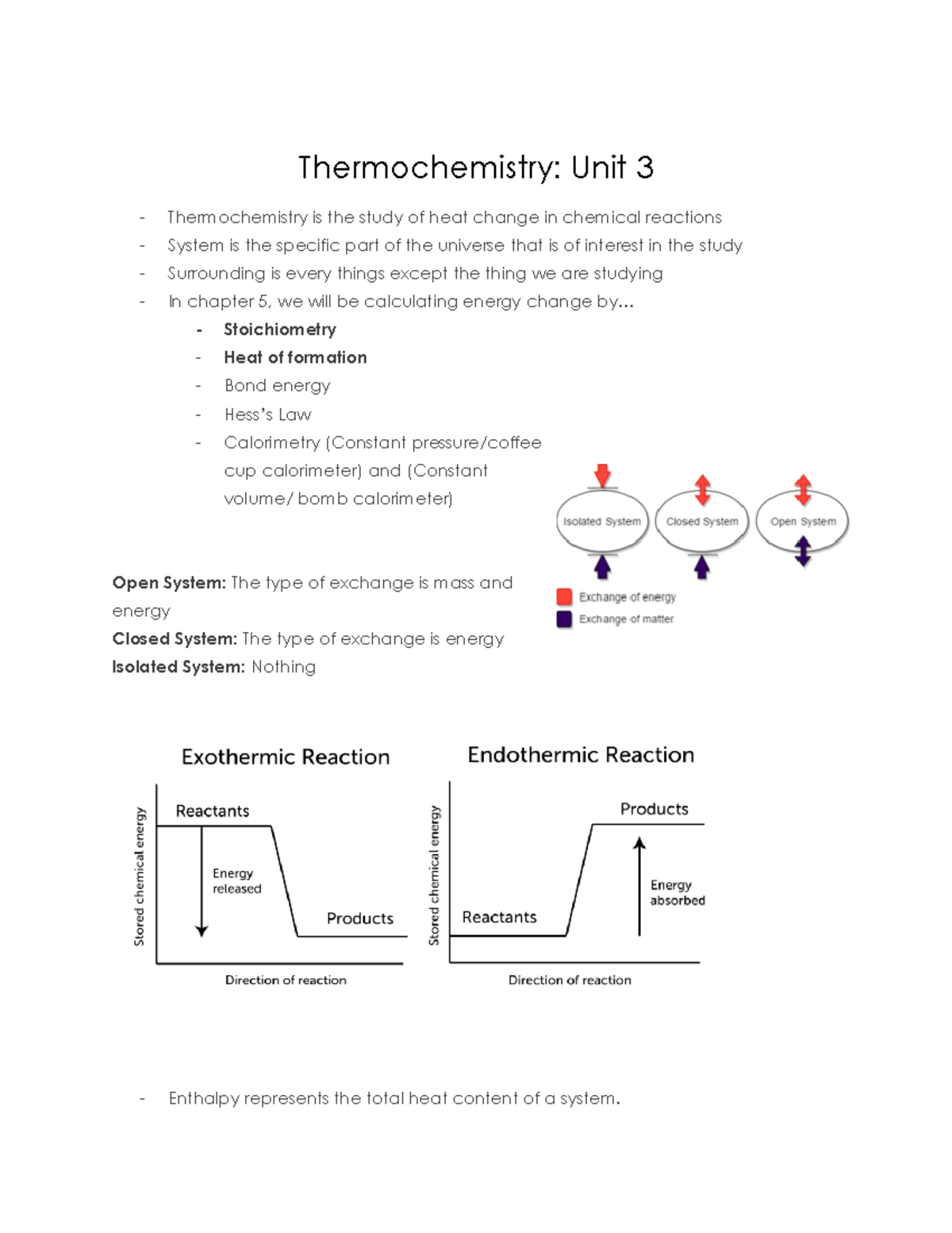 Thermochem Unit 4 - Unit 3 - Thermochemistry: Unit 3 Thermochemistry is ...