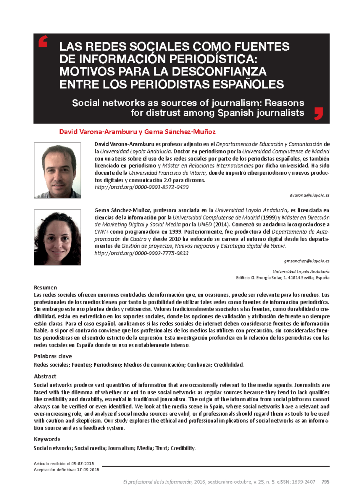 LAS Redes Sociales COMO Fuentes DE INF Periodistica - LAS REDES ...