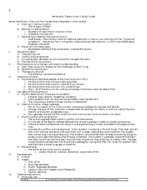 Personality Theory Exam 4 Study Guide - Personality Theory CHAPTER 16 ...