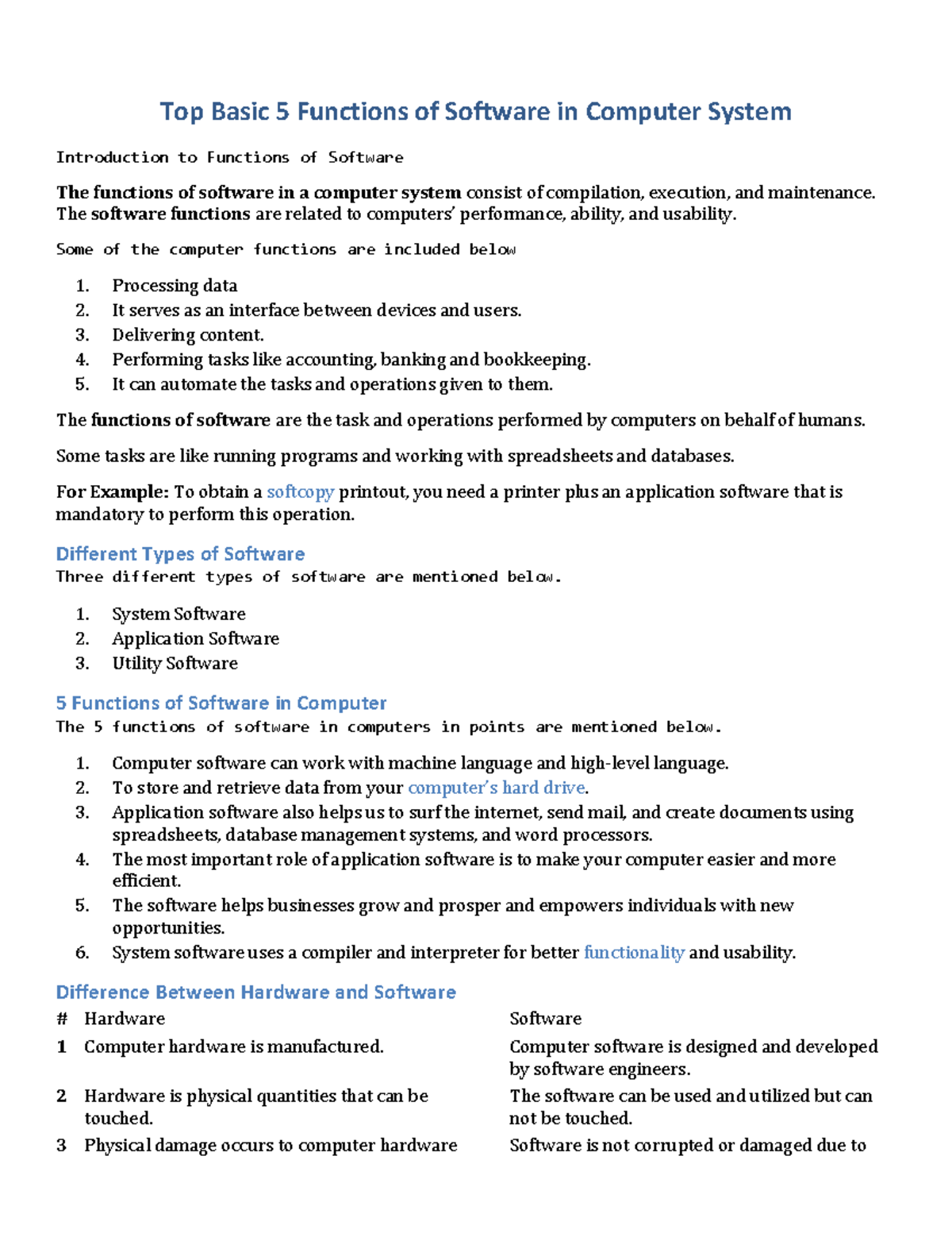 Functions-of-software - Top Basic 5 Functions of Software in Computer ...