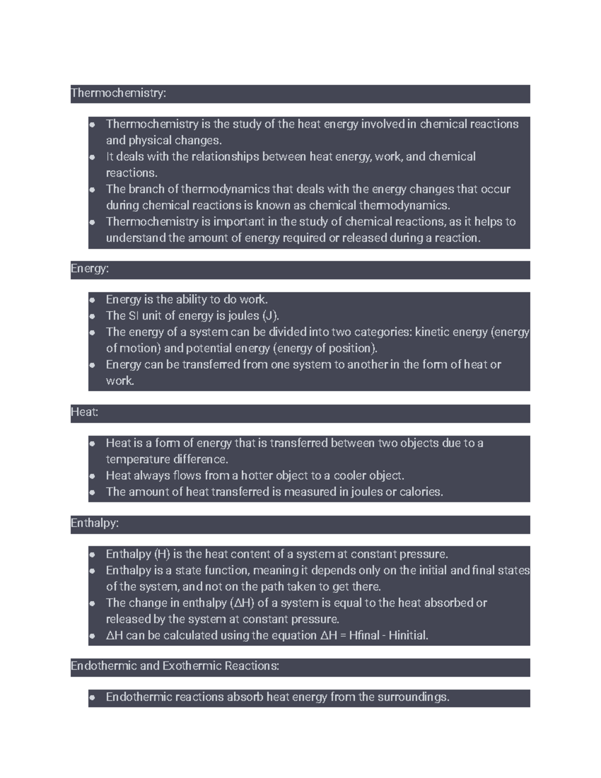 Studocu 4 - Thermochemistry is the study of the relationship between ...