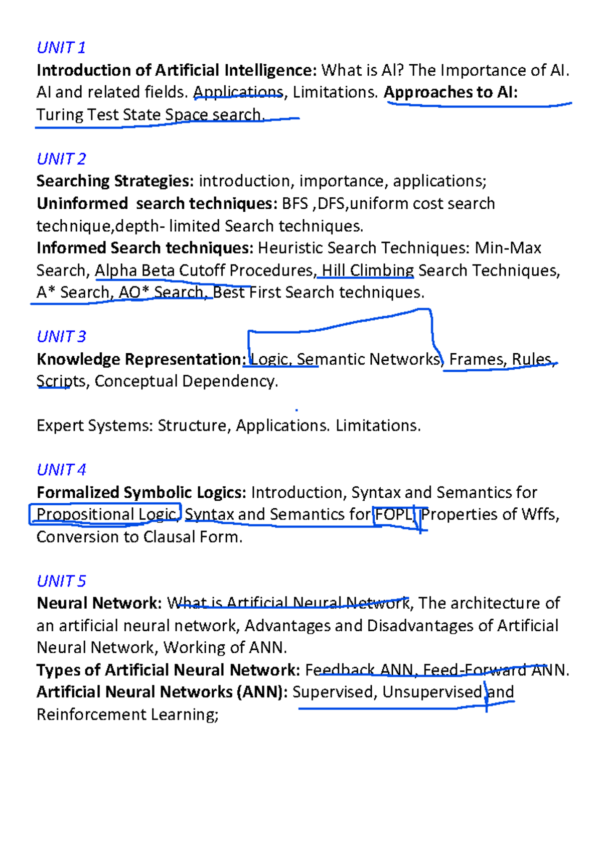 AI Syllabus - Summary Vikram University - UNIT 1 Introduction of ...