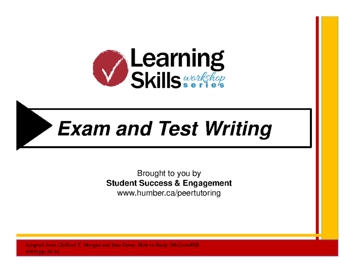 Exam And Test Writing Exam And Test Writing Brought To You By Student