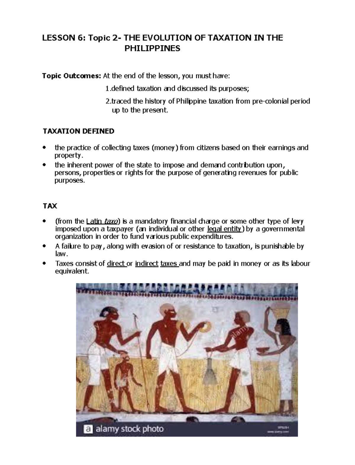 Taxation 5daab198c41f5b2fdc8ea48e372f5629 - LESSON 6: Topic 2- THE ...